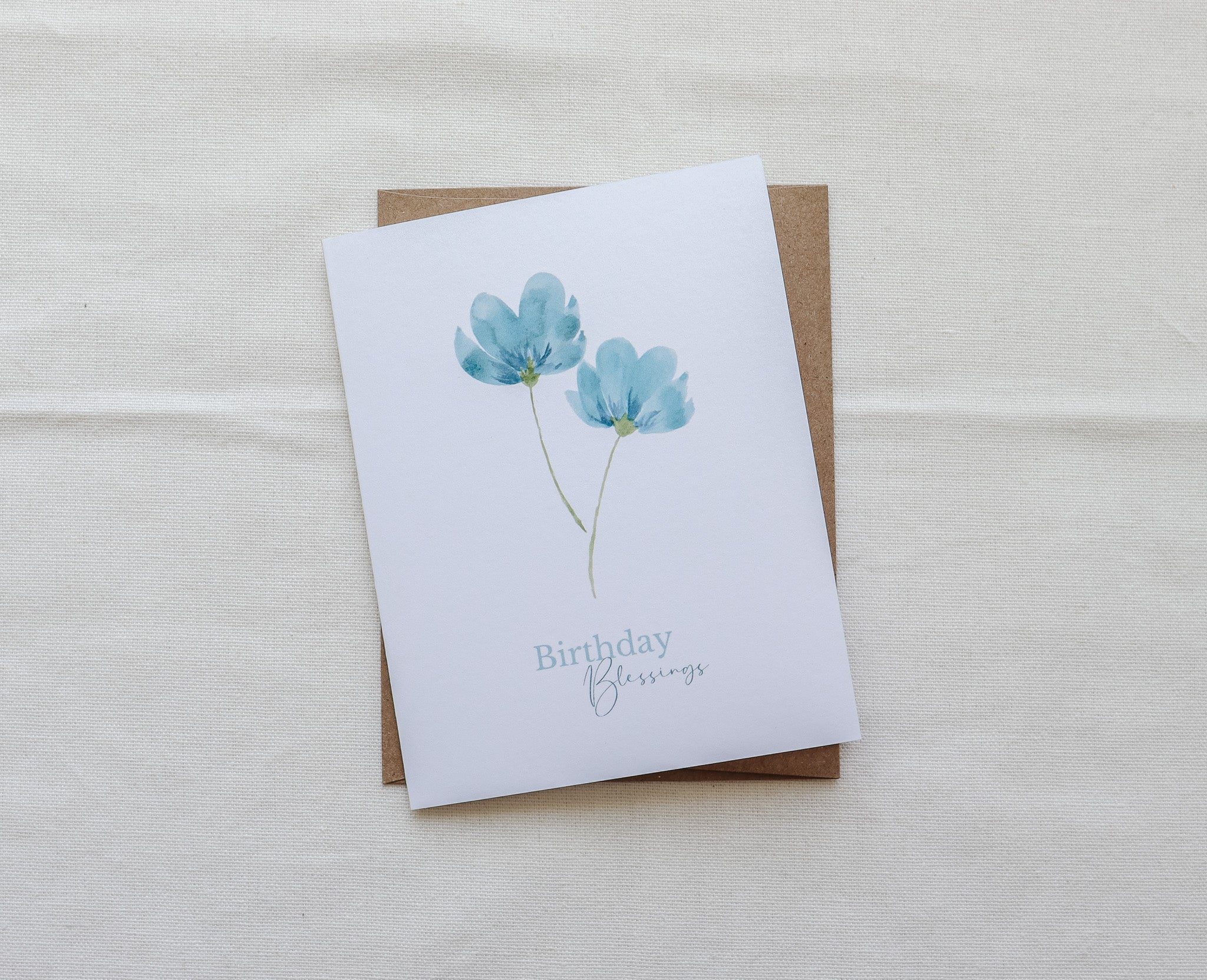 Blue Floral Birthday Card – Darling Rosary