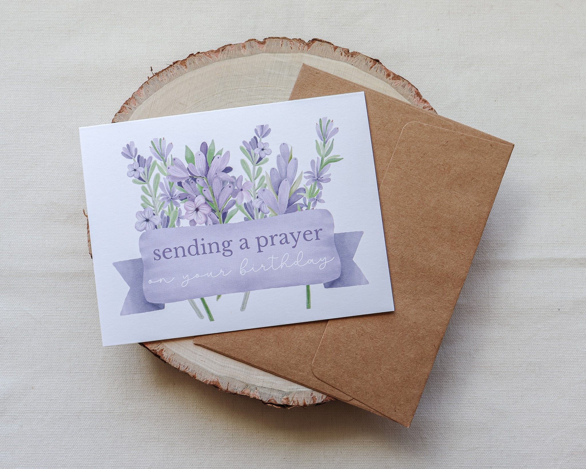 Purple Sending Prayers Birthday Card – Darling Rosary