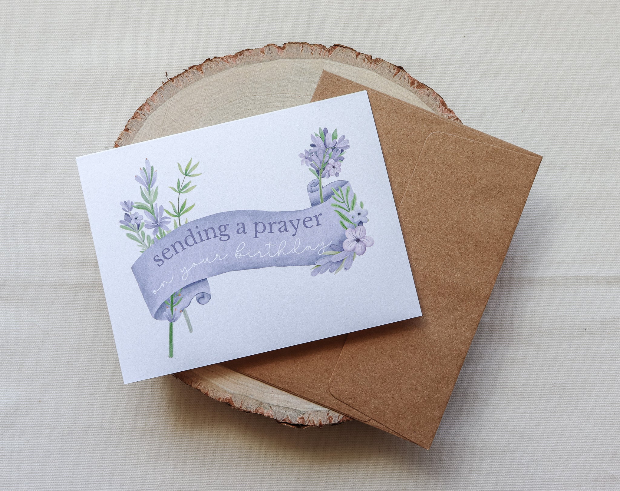 Purple Sending Prayers Birthday Card – Darling Rosary